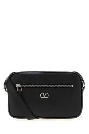 Valentino Garavani Vlogo Signature Mini Leather Crossbody Bag, 29 Cm X 12 Cm X 4 Cm - Black