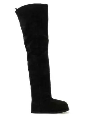 Amina Muaddi Heidi Over-the-knee Suede Boots With Shearling Lining