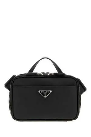Prada Leather Crossbody Handbag With Adjustable Shoulder Strap 19cm X 12.5cm X 5.5cm - Black