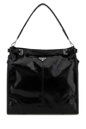 Prada Bonnie Leather Shopping Bag 37 Cm X 36 Cm X 11 Cm - Black