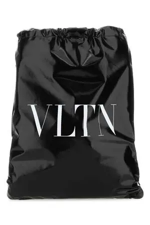 Valentino Garavani Vltn Mini Leather Sack Backpack 38 Cm X 50 Cm - Black