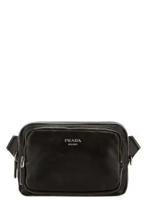 Prada Nappa Leather Crossbody Handbag, 25 X 20 X 9 Cm - Brown