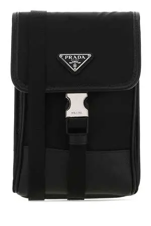Prada Re-nylon Phone Case With Adjustable Shoulder Strap - Black