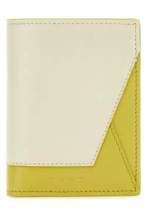 Marni Two-tone Bovine Leather Mini Wallet, 8.5cm X 11.5cm X 3cm - Multicoloured