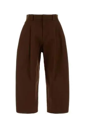 Balenciaga Chocolate Cotton Wide-leg Pants - Brown