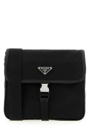 Prada 23 Cm Re-nylon Crossbody Bag With Adjustable Strap - Black
