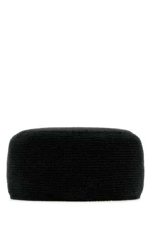 THE ROW Cashmere Perleaf Hat - Black