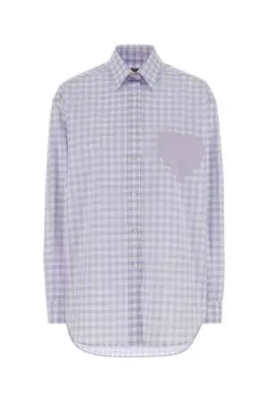 Moschino Embroidered Poplin Oversize Shirt For - Checked