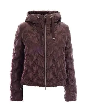Herno HERNO Quilted Hooded Zip-Up Puffer Jacket Fondente