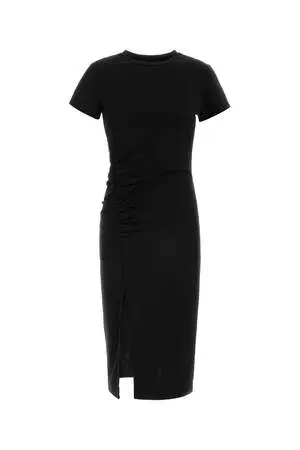 ANINE BING Vida T-shirt Dress With Ruched Detailing And Slit