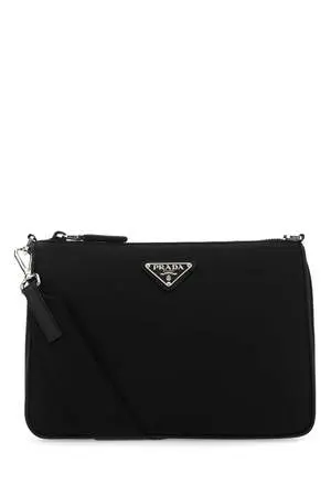 Prada Mini Re-nylon Crossbody Bag Travel Companion, 25 Cm X 18 Cm X 6 Cm - Black