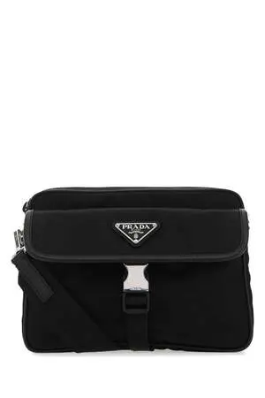 Prada Nylon Crossbody Handbag With Adjustable Shoulder Strap - Black
