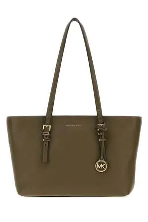 Michael Kors Medium Quinn Leather Shopping Handbag - Green