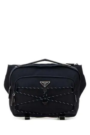 Prada Re-nylon Speedrock Belt Handbag With Pouch, 28 X 23 X 15 Cm - Blue