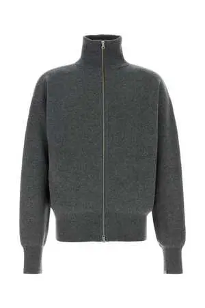 Extreme Cashmere Zip-up High Neck Cashmere Cardigan - Grey