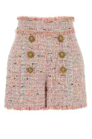 Balmain Tailored Double-breasted Tweed Shorts