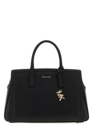 Michael Kors Leather Laila Handbag With Adjustable Shoulder Strap 33 Cm X 23 Cm X 13 Cm - Black