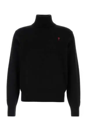 AMI Paris Merino Wool Sweater - Black