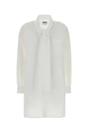 Moschino Stretch Poplin Shirt Dress - White