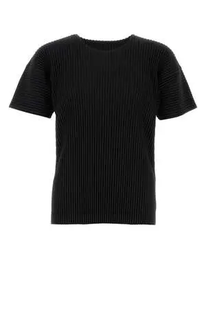 Issey Miyake Pleated Polyester T-shirt For - Black