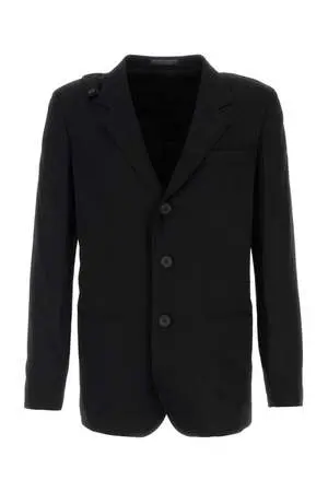 Yohji Yamamoto Wool Blazer With Cupro Lining - Black