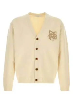 Maison Kitsuné 100% Wool Cardigan - Yellow
