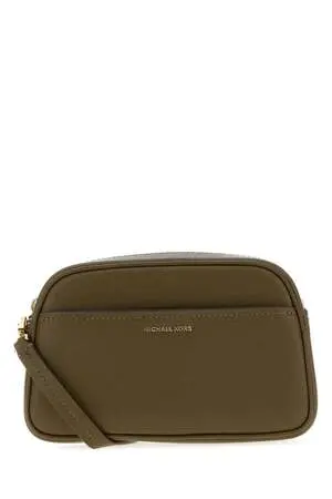 Michael Kors Jet Stet Leather Crossbody Handbag - Green