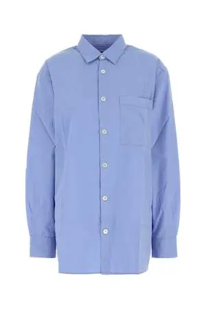 TEKLA Oversized Poplin Pajama Shirt - Light Blue