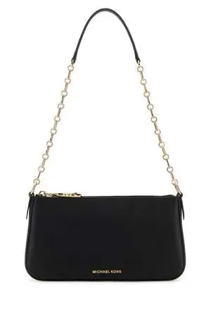 Michael Kors Leather Empire Shoulder Handbag 26cm X 14cm X 5.5cm With 29cm Handle - Black