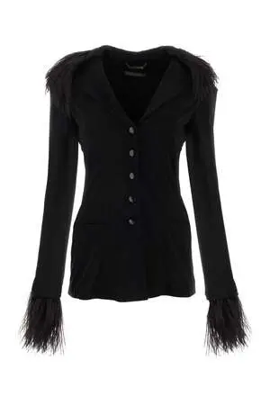 ALBERTA FERRETTI Alberta Ferretti Black Crepe Blazer For Women