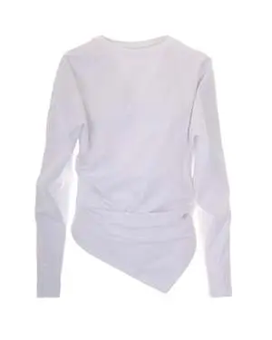 GANNI Sheer Long Sleeve Wrap Hem Top