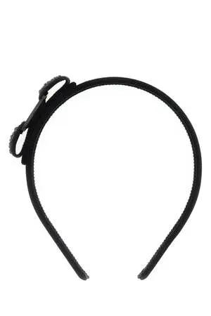 FERRAGAMO Fabric Hairband With Bow Detail - Black