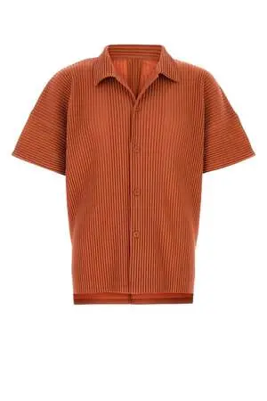 Issey Miyake Pleated Polyester Shirt - Orange
