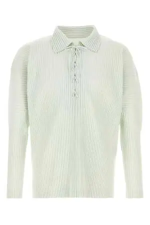 Issey Miyake Pleated Polyester Polo Shirt - Green