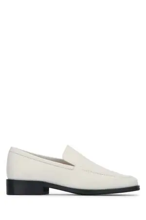 Calvin Klein Flat Loafers In Tumbled Leather - Dkecru