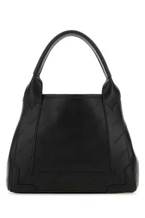Balenciaga Xs Basket Handbag In Leather With Silver-tone Hardware - Black