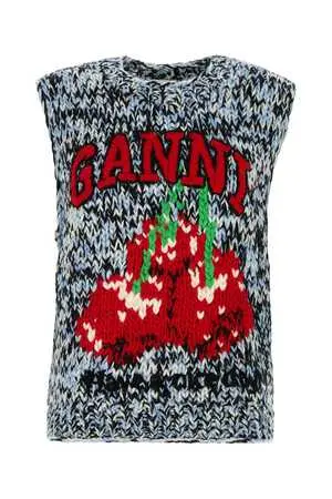GANNI Wool Oversize Vest - Multicoloured