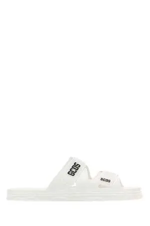 Gcds Rubber Slides With Logo Detailing - White