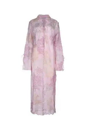 Acne Studios Long Sleeve Printed Viscose Dress - Pink
