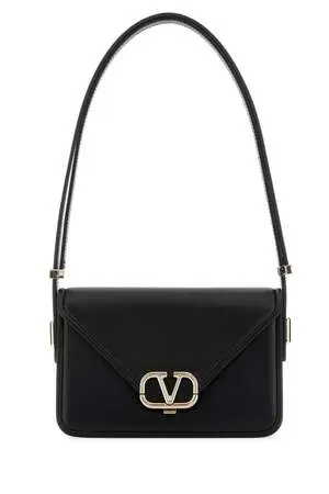 Valentino Garavani Leather Crossbody Handbag, 19 Cm Width - Black