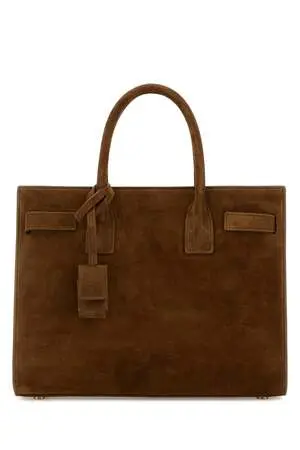 Saint Laurent Suede Sac De Jour Handbag - Brown