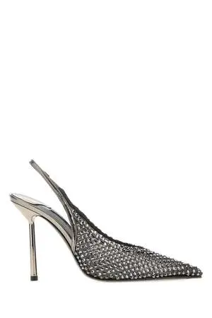 LE SILLA Embellished Mesh Gilda Pumps With 10 Cm Heel - Grey
