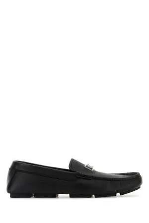 Dolce & Gabbana Deer Leather Loafers With Rubber Sole - Black