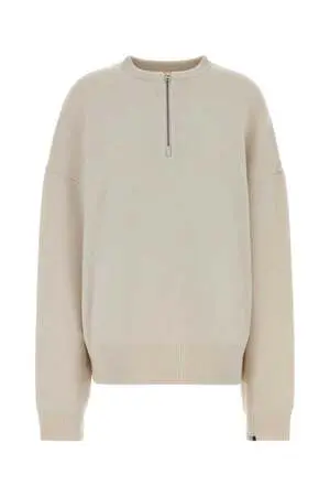 Extreme Cashmere Oversize Quarter Zip Cashmere Blend Sweater - White