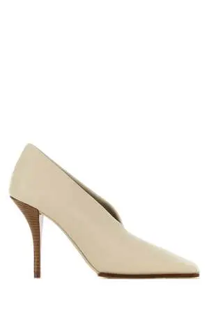Alaïa 9 Cm Heel Ivory Leather Pumps - White