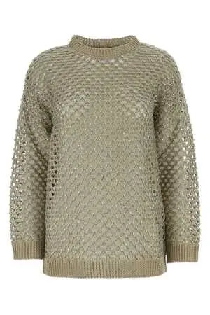Valentino Garavani Embellished Crochet Knit Sweater