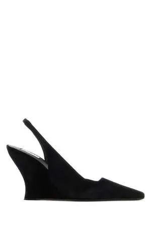 Alaïa Inspired Suede Wave Pumps With 9 Cm Heel - Black