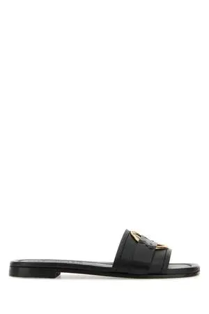 Moncler No Brand. Removed. Leather Bell Slippers For - Black