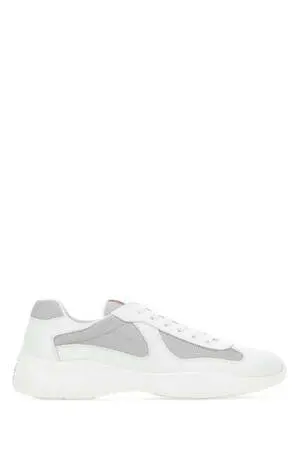 Prada Two-material Leather And Tech Fabric Sneaker