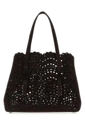 Alaïa Mini Mina 25 Suede Handbag - Brown